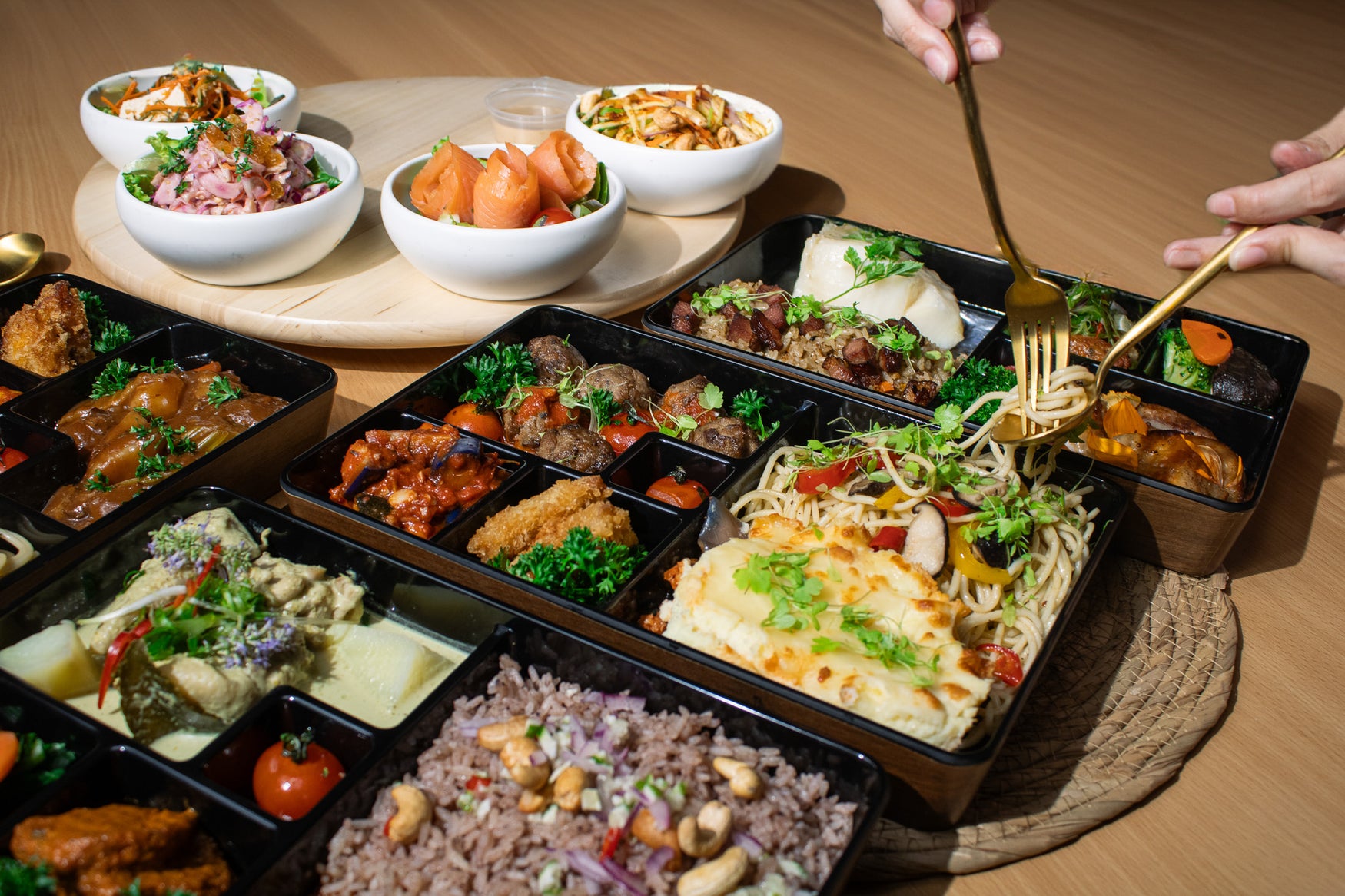 Executive Lacquered Bento Boxes | Shiok Kitchen Catering