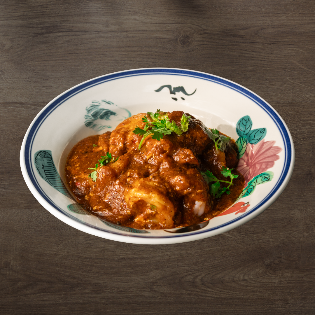 ⭐Ocean Prawn with Egg Tofu with Chili Crab Gravy